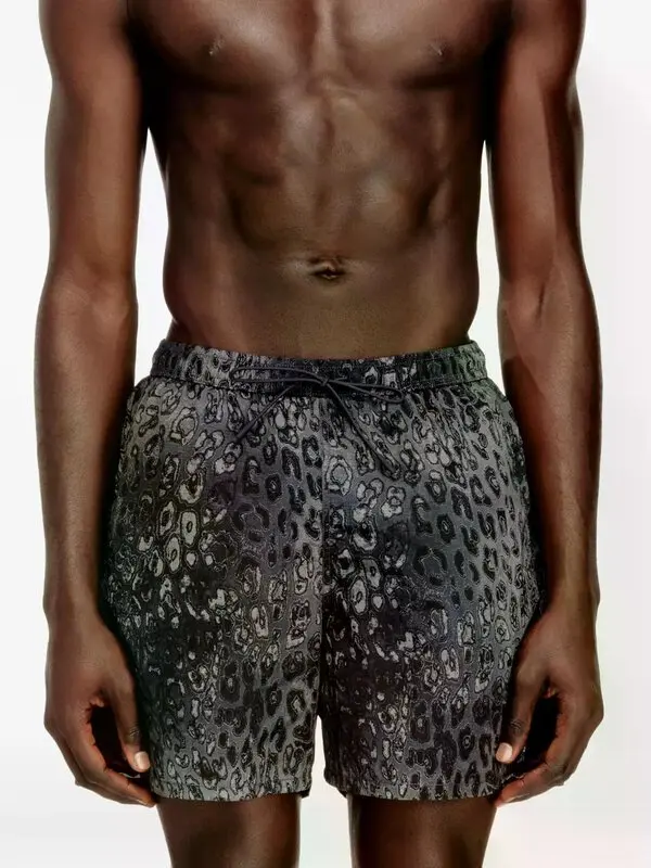 DIESEL® Animal-print Swim Shorts - Grey