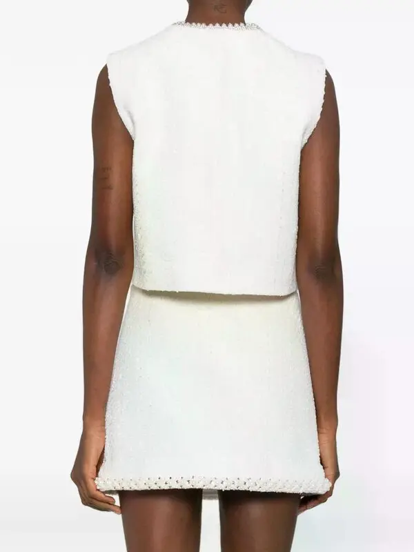Maje Embellished Tweed Vest