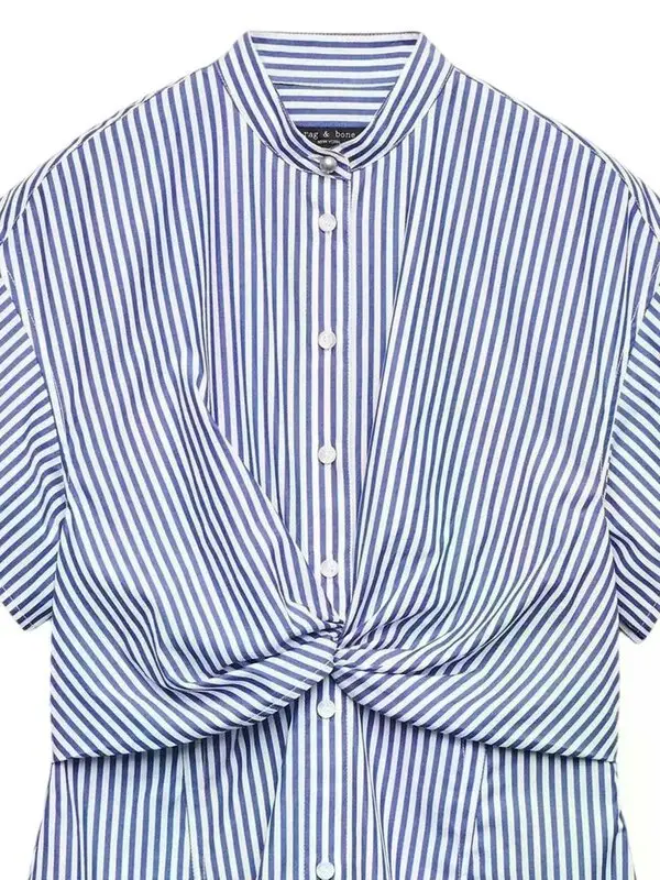 Rag & Bone Gretchen Stripe Twist-front Dress - Blue