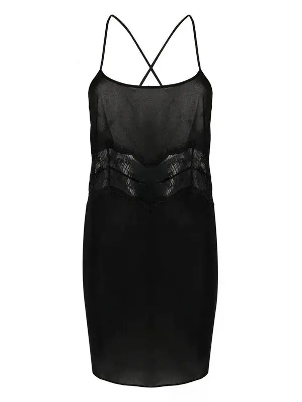 Calvin Klein Paneled Sleeveless Night Dress - Black