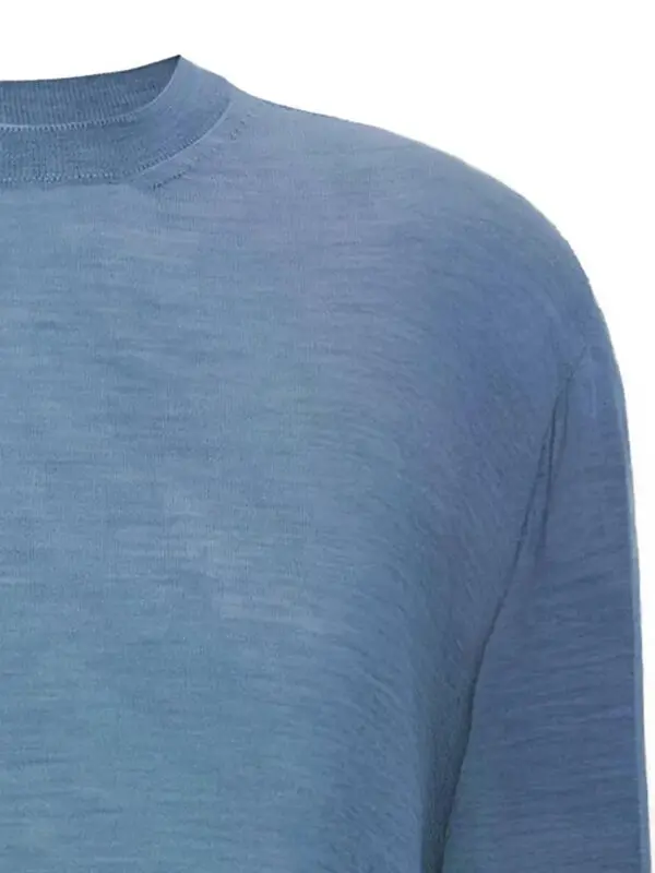 JIL SANDER Mélange-effect Knitted Top - Blue