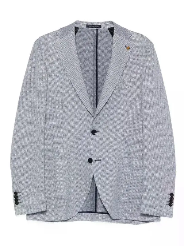 LATORRE Herringbone-pattern Blazer - Blue