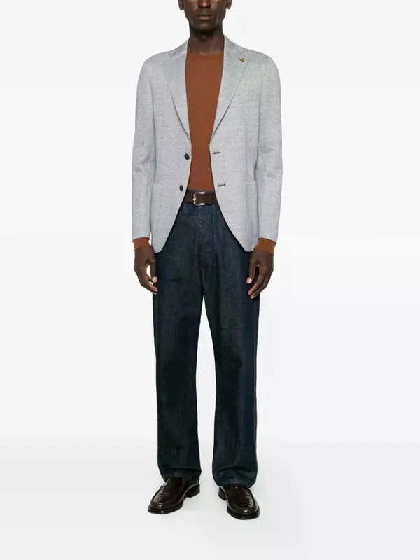 LATORRE Herringbone-pattern Blazer - Blue