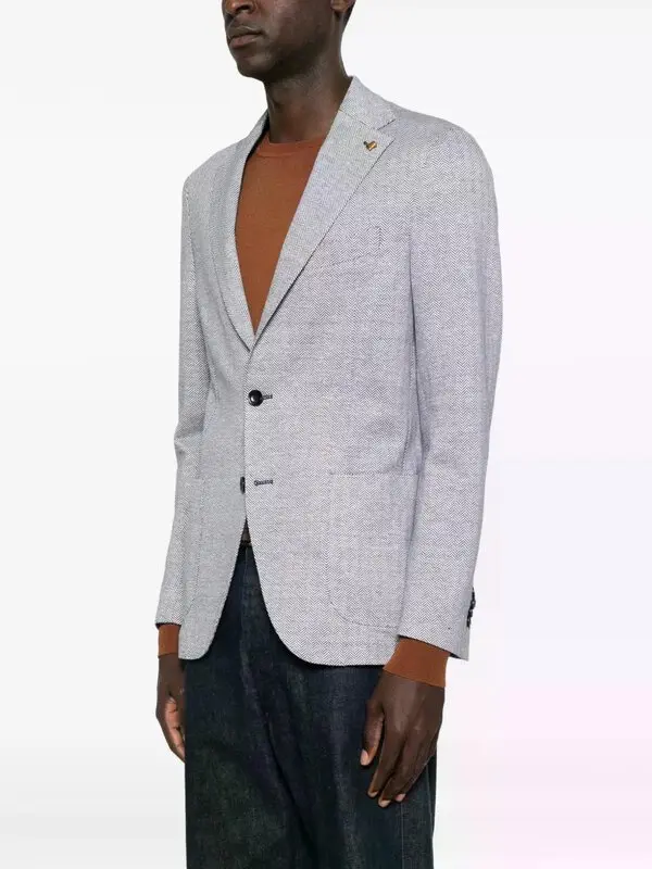LATORRE Herringbone-pattern Blazer - Blue