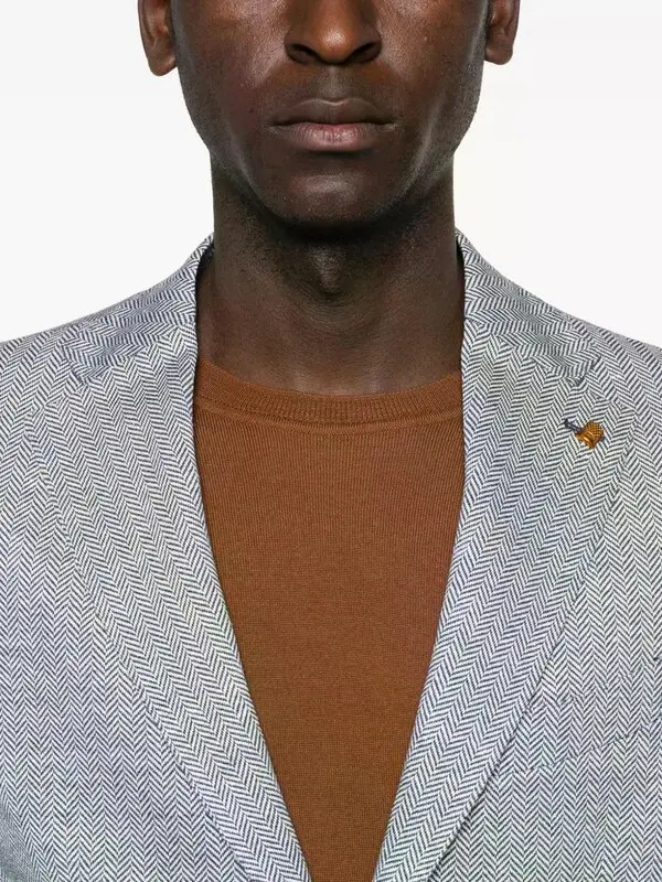 LATORRE Herringbone-pattern Blazer - Blue