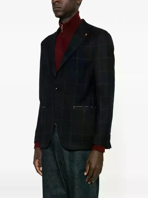 LATORRE Check-pattern Blazer - Blue