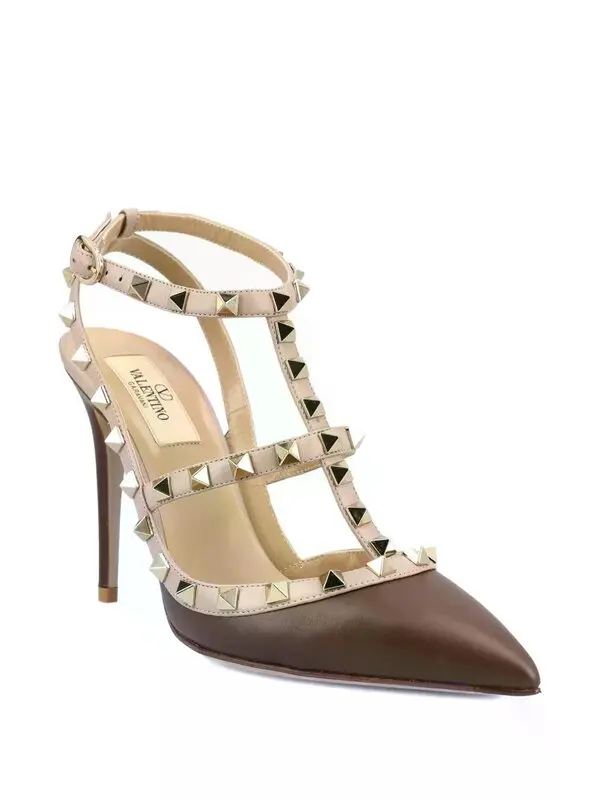 Valentino Garavani Rockstud Court Pumps 100mm - Brown