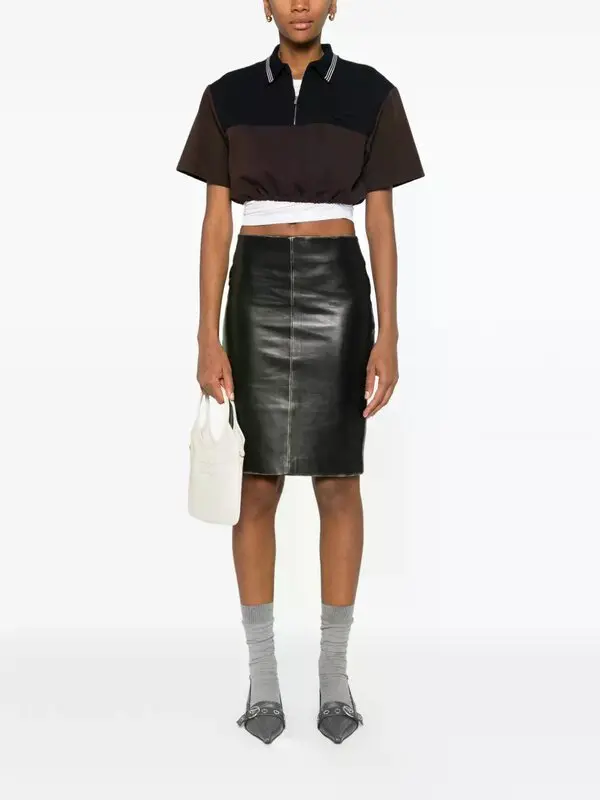 Miu Miu Two-tone Cropped Polo Top