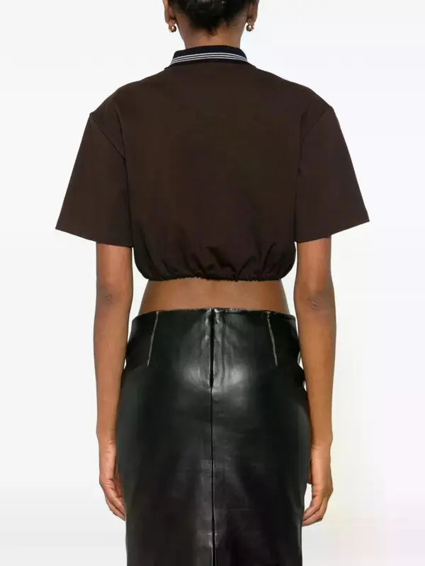 Miu Miu Two-tone Cropped Polo Top