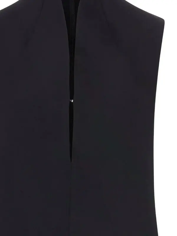 Khaite Asymmetrical Front Hook Fastening Deep Neckline Top - Black