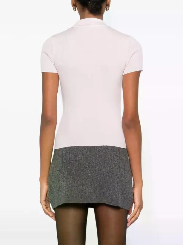 Max Mara Ribbed Knit Polo Shirt - Pink