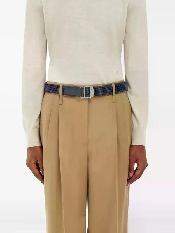 FERRAGAMO Gancini Buckle Woven Belt