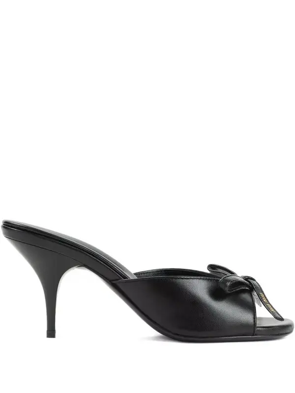 Miu Miu Leather Heeled Sandals - Black