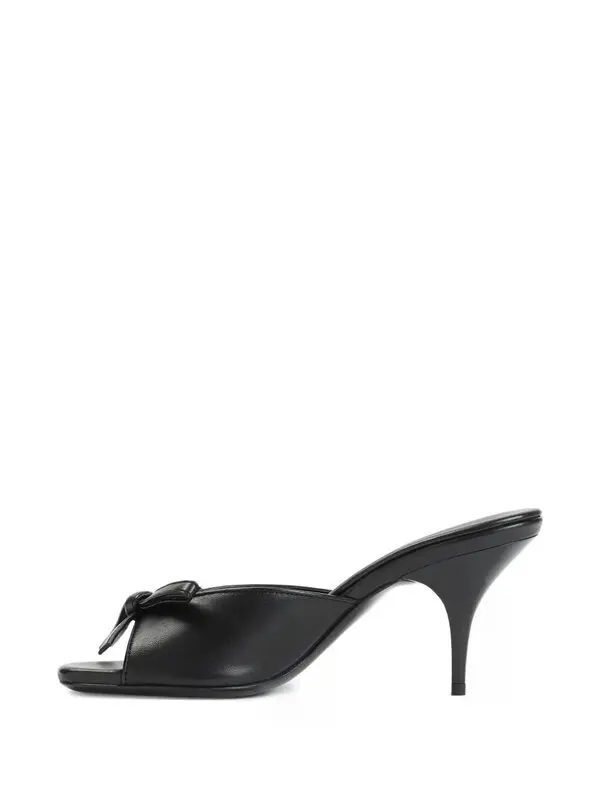 Miu Miu Leather Heeled Sandals - Black