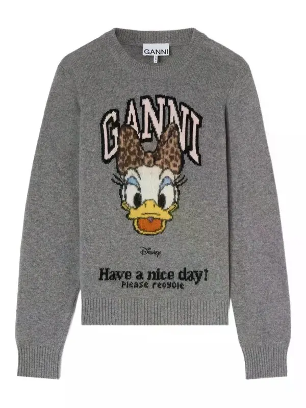 GANNI X Disney Graphic Knit Sweater - Grey