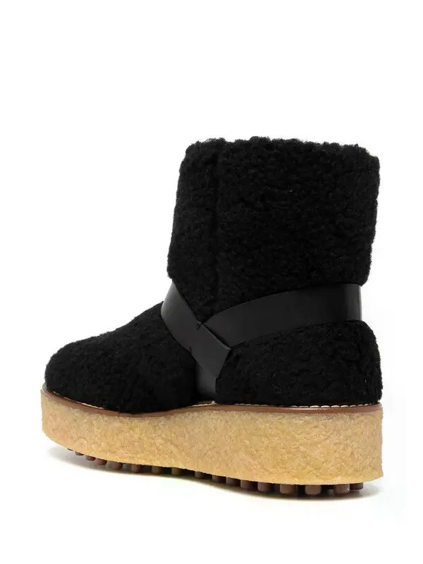 TOD'S Platform Shearling Ankle Boots