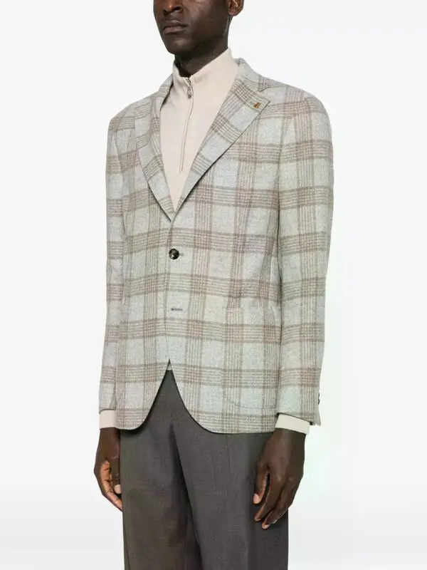 LATORRE Plaid-pattern Blazer - Grey
