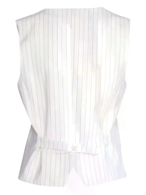P.a.r.o.s.h Pinstripe Buttoned Waistcoat - White