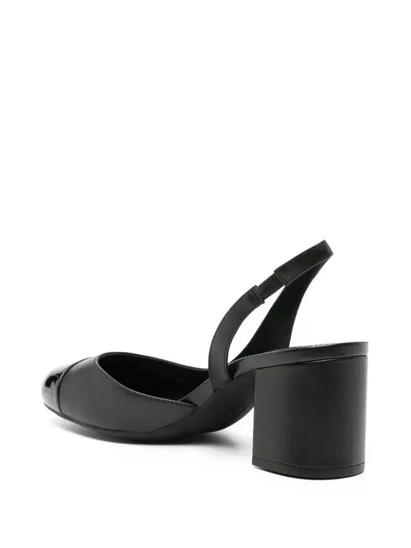 Michael Kors Calf Leather Block Heel Slingback Pumps