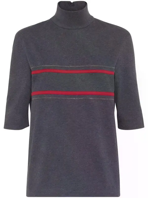 Brunello Cucinelli Stripe-detail Cotton Top