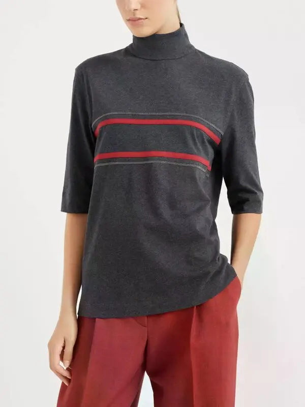 Brunello Cucinelli Stripe-detail Cotton Top