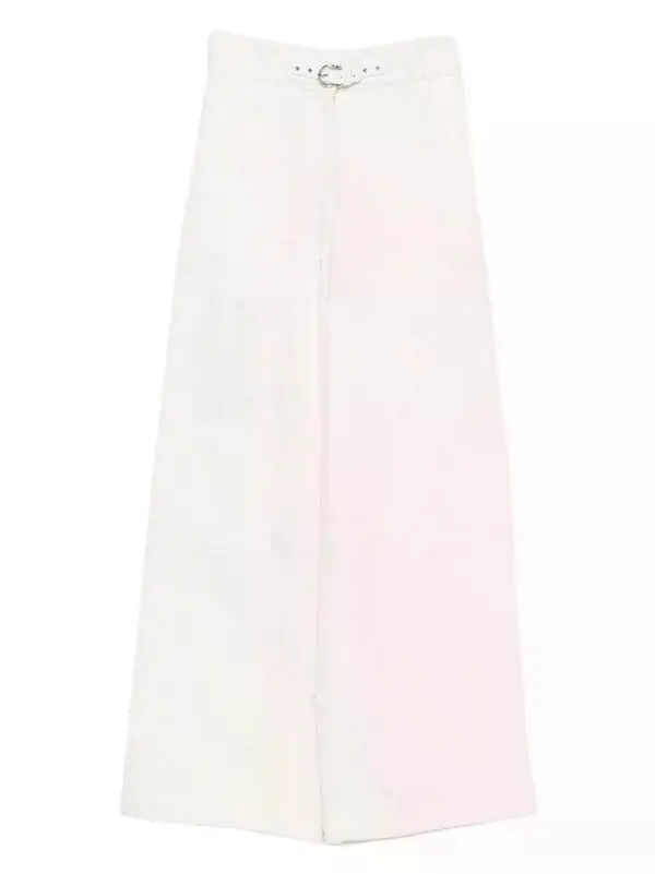Maje Belted Textured Flare Trousers