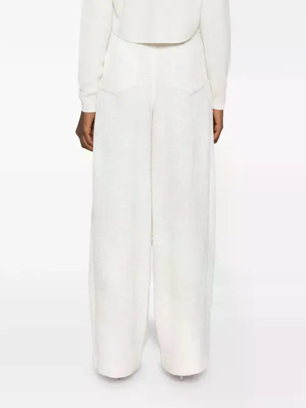 Maje Belted Textured Flare Trousers