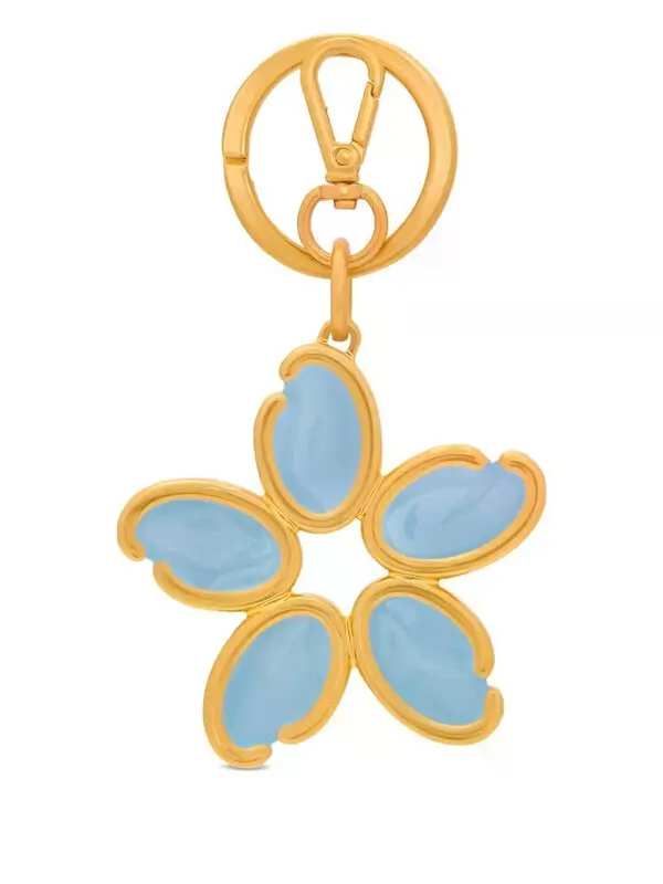Oscar De La Renta Flower Charm Keyring - Gold