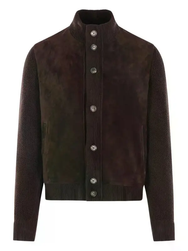 Zegna Suede-panel Cardigan