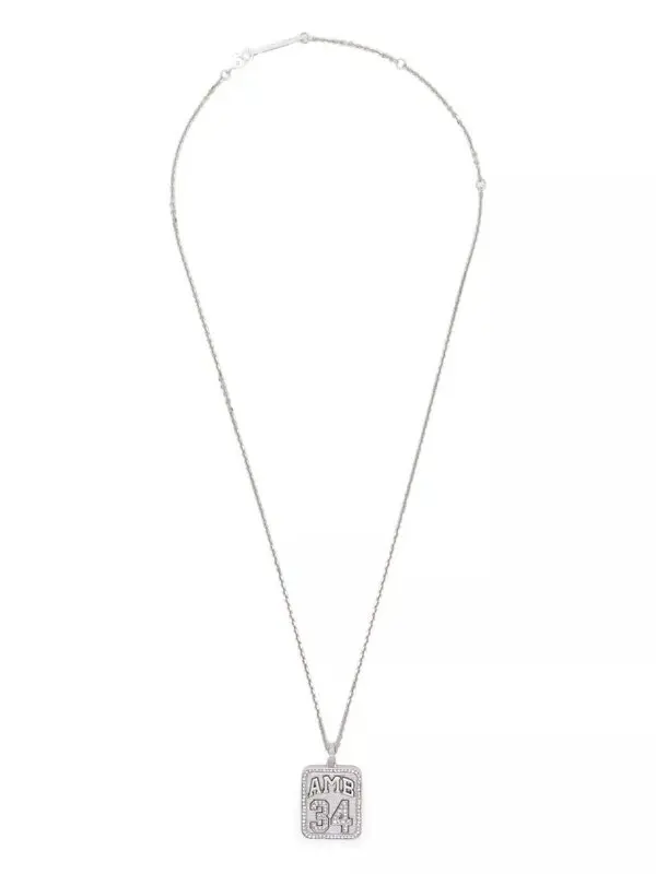 AMBUSH Logo Plaque Necklace - Silver