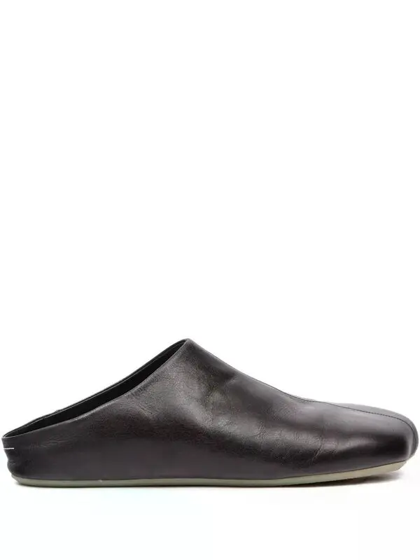 MAISON MARGIELA Leather Flat Mules - Black