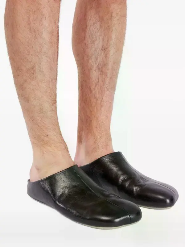 MAISON MARGIELA Leather Flat Mules - Black