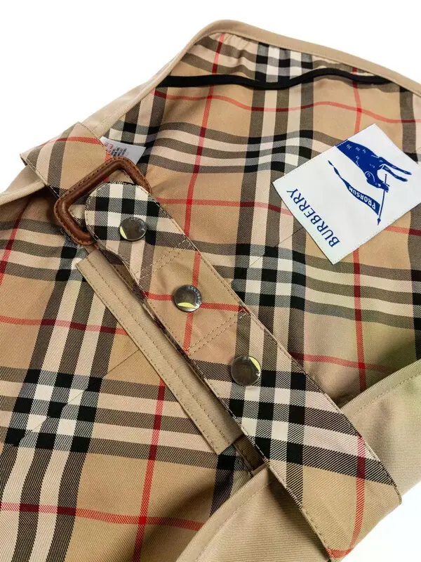 Burberry Gabardine Dog Coat With Check Pattern