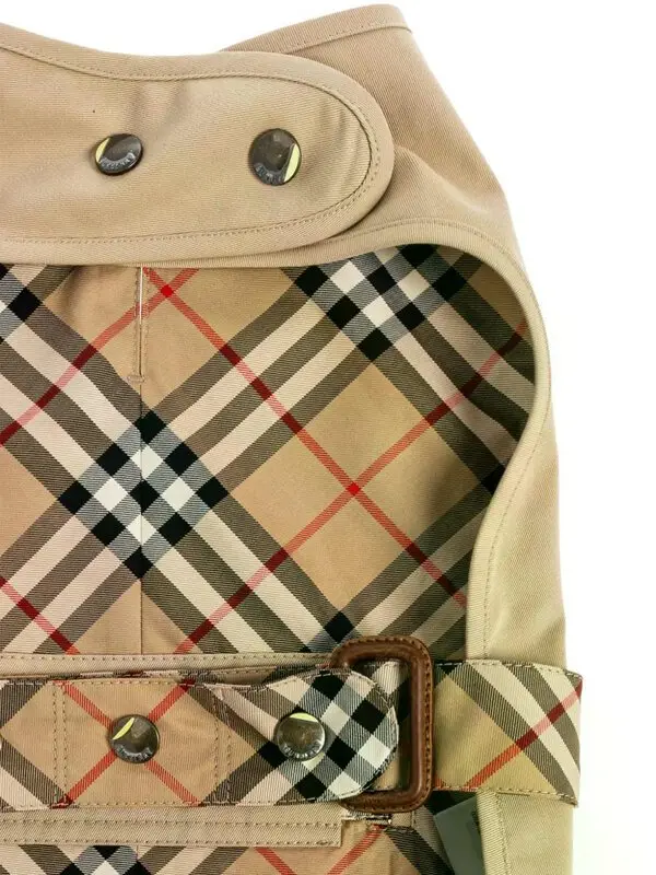 Burberry Gabardine Dog Coat With Check Pattern