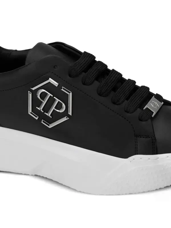 Philipp Plein Platform Leather Sneakers - Black