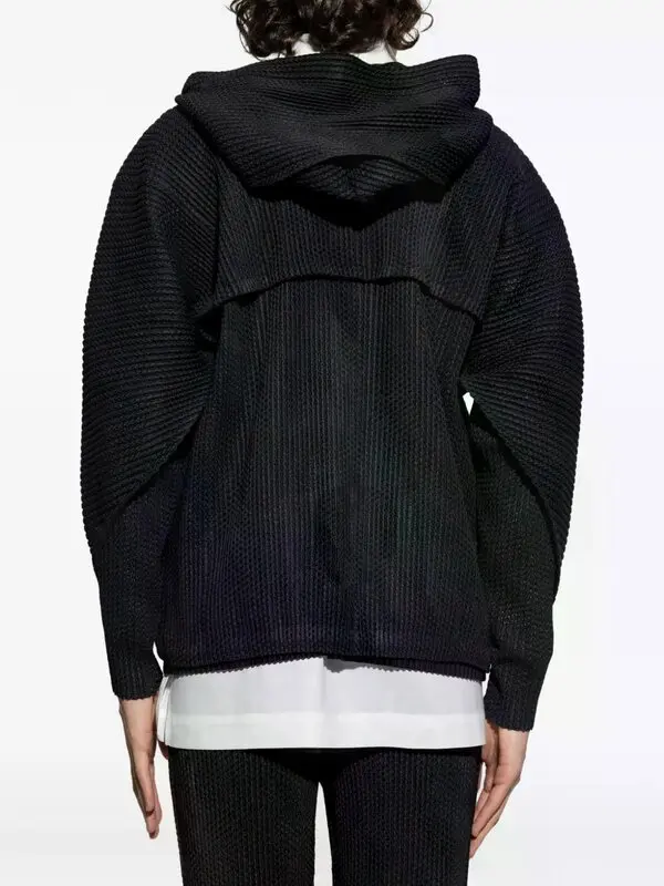Issey Miyake Textured Hooded Jacket - Black