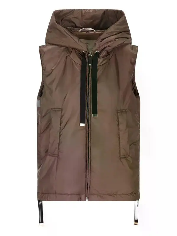 Max Mara Hooded Zip-up Gilet - Brown