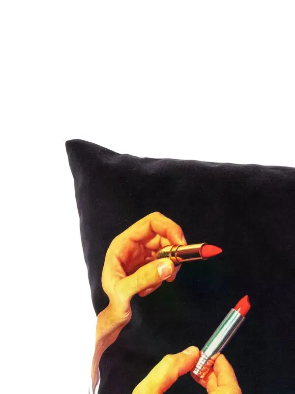 SELETTI Lipstick Print Padded Cushion