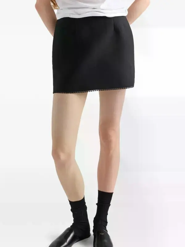 Prada Lace-detail Mini Skirt