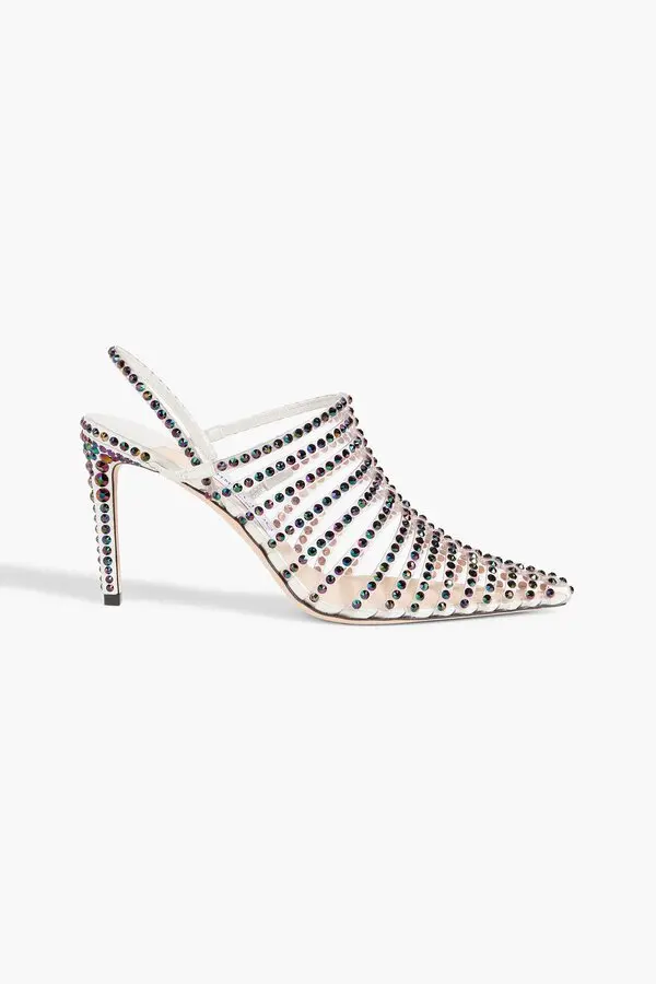JIMMY CHOO Thu 85 Crystal-embellished Slingback Sandals