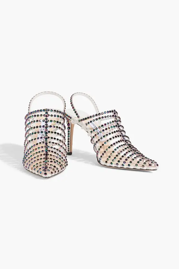 JIMMY CHOO Thu 85 Crystal-embellished Slingback Sandals