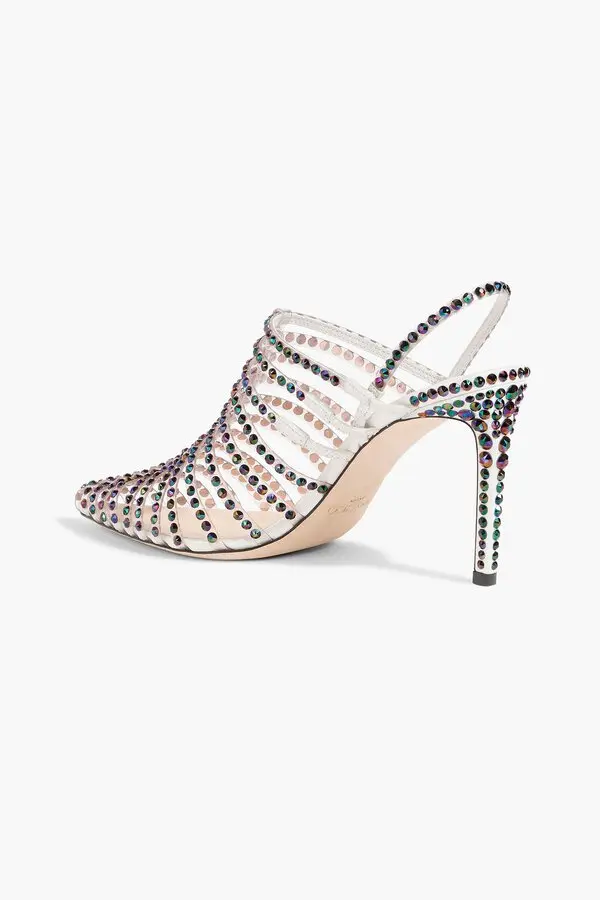JIMMY CHOO Thu 85 Crystal-embellished Slingback Sandals