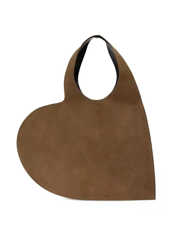 Coperni Large Double Heart Leather Tote Bag - Brown