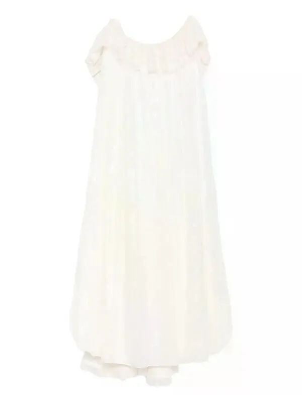 PARLOR Spaghetti-strap Midi Dress - Neutrals
