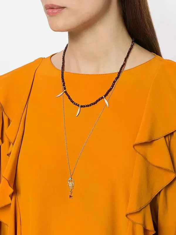 Iosselliani Puro Satyr Red Agate Double Necklace