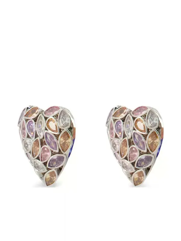 SELF-PORTRAIT Heart-shaped Crystal Earrings