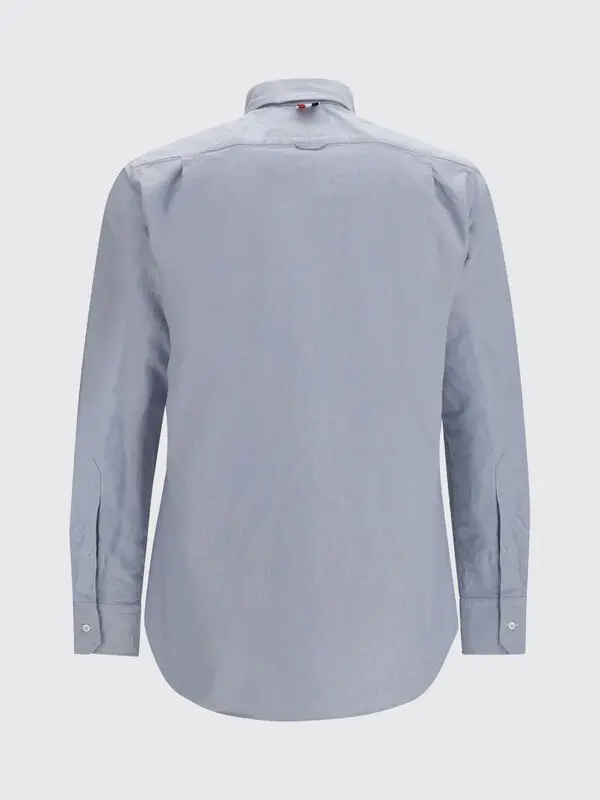 Thom Browne Button-down Cotton Shirt With Patch Pocket - Gnawed Blue