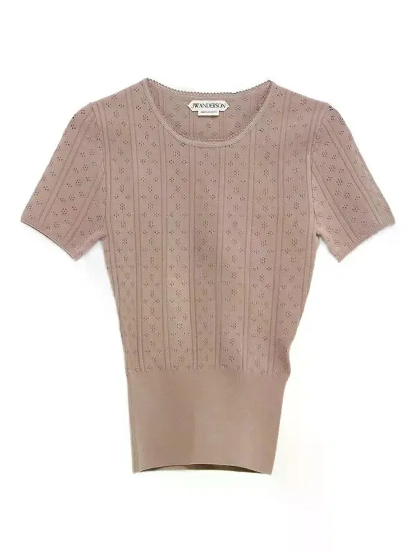 JW Anderson Pointelle Short-sleeve T-shirt - Neutrals