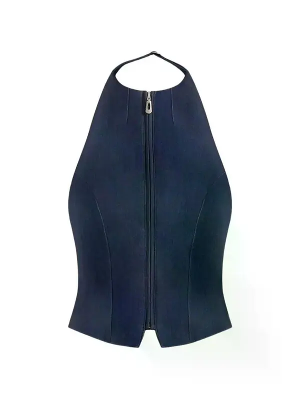 Manière De Voir Claudette Halterneck Backless Top - Blue