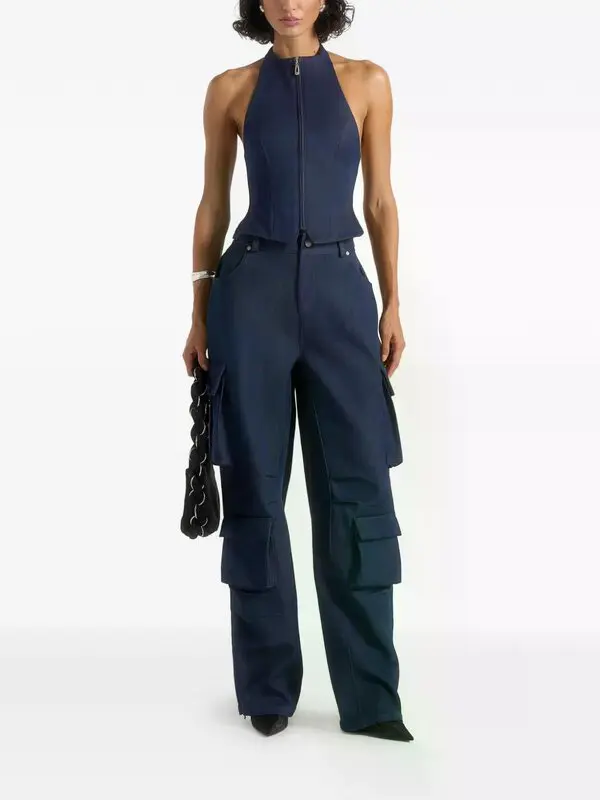 Manière De Voir Claudette Halterneck Backless Top - Blue